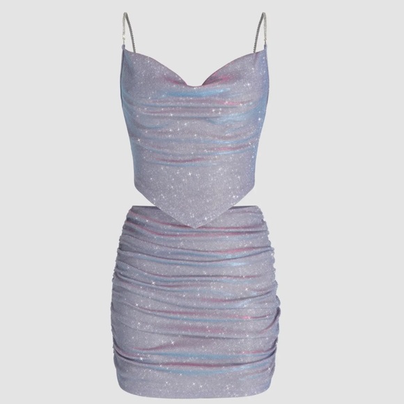 Cider | Skirts | Cowl Neck Glitter Ruched Rhinestone Cami Top Ruched ...